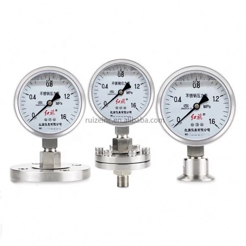 stainless steel diaphragm pressure gauge YTP-100BF threaded Chuck connection| Alibaba.com