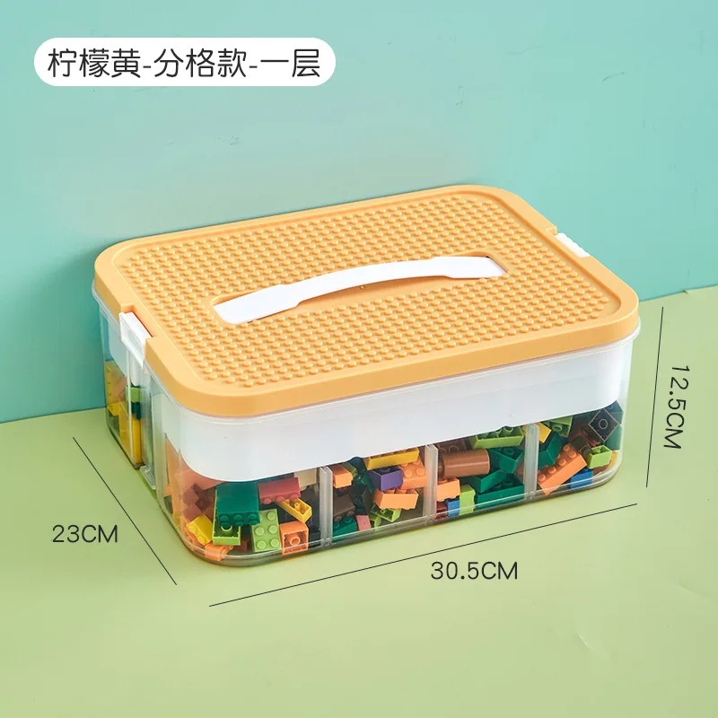 Kids Large Plastic Stackable Toy Storage Box Home Organizer Container ...