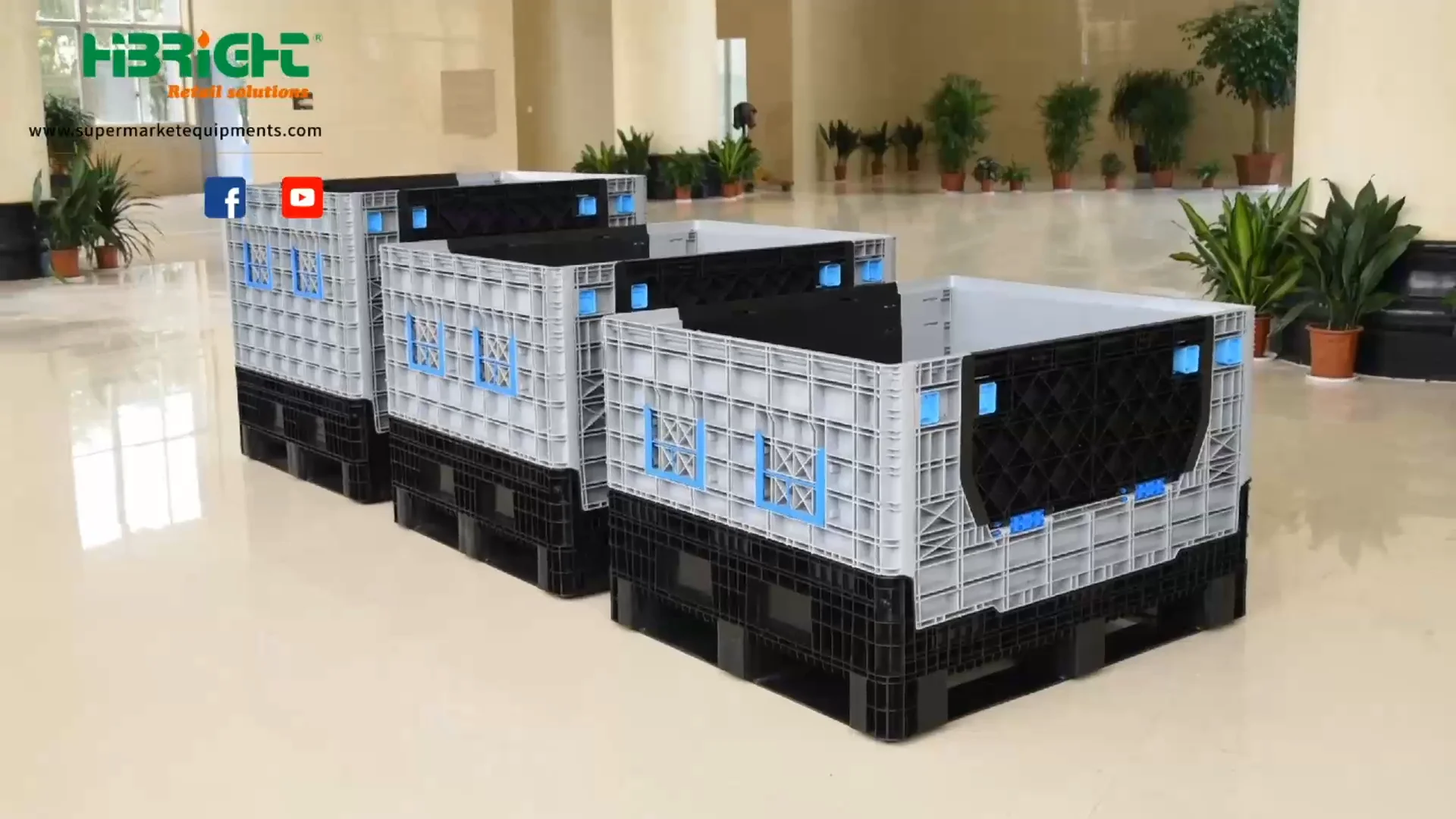 Large Bulk Collapsible Pallet Container Folding Plastic Pallet Box ...