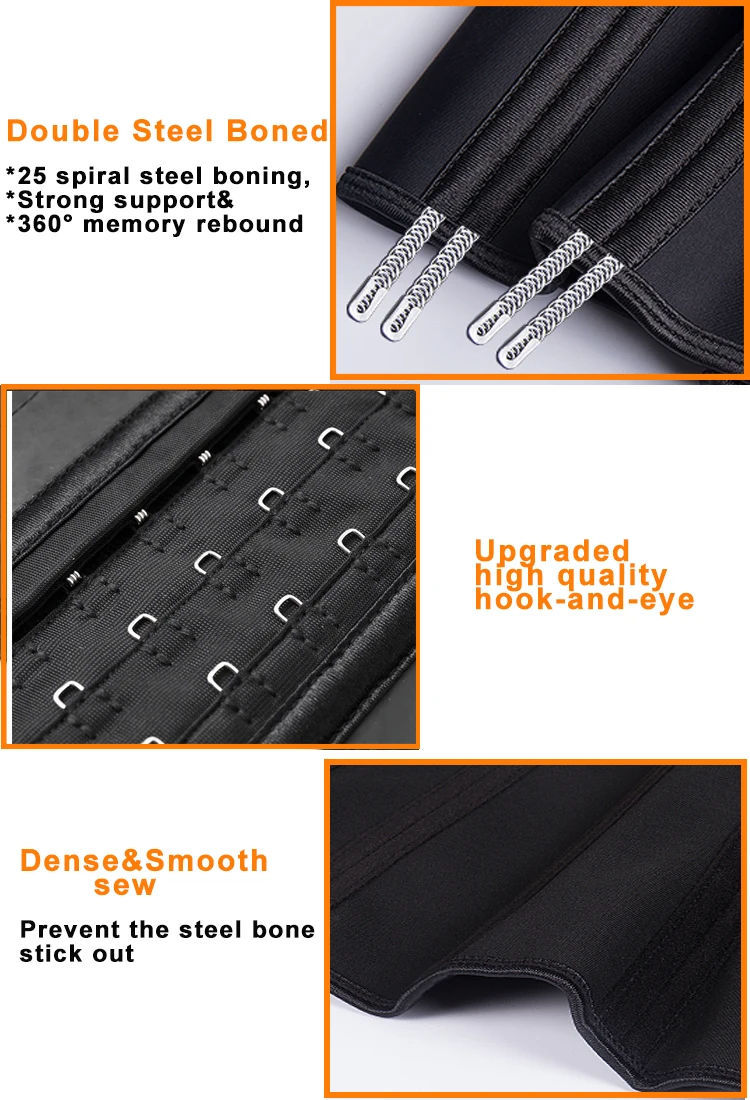 Glitter Lady Sheath Latex Waist Trainer 25 Steel Bone Women Waist ...