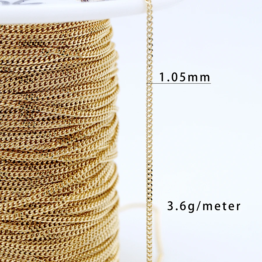 14K Yellow Gold Curb Chain - Perfect for Jewelry Making
