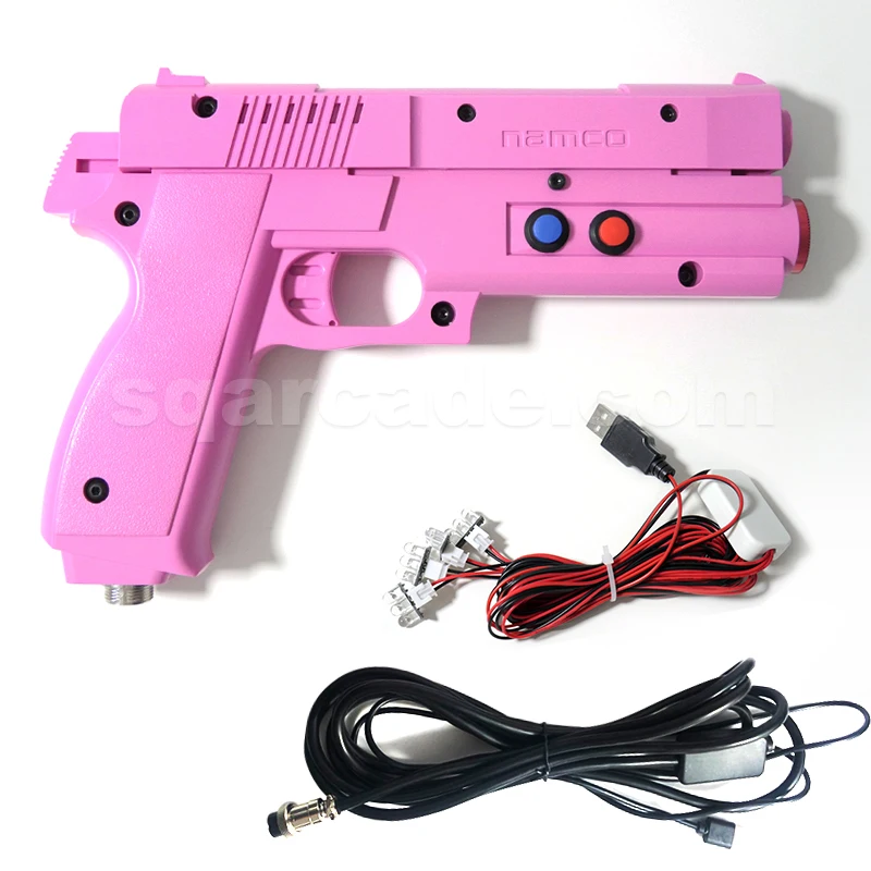 Arcade Game Gun Modified to USB Light Guns with 4 LED Sensor