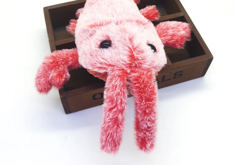 Cartoon Electric Flopping Lobster Cat Toy Jumping Shrimp Plush ...