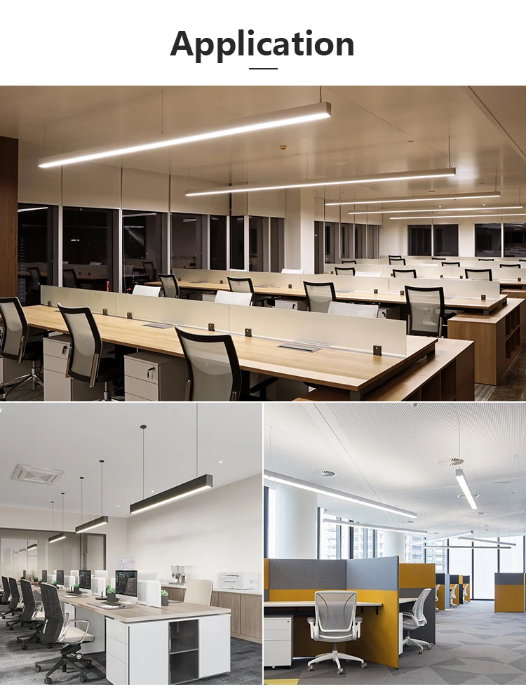 Office Ceiling Led Suspended Linear Light 20w 36w 48w Aluminum Profile ...