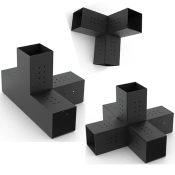 3-way Corner Bracket For Pergola Durable Steel Post Anchor Wood Base ...