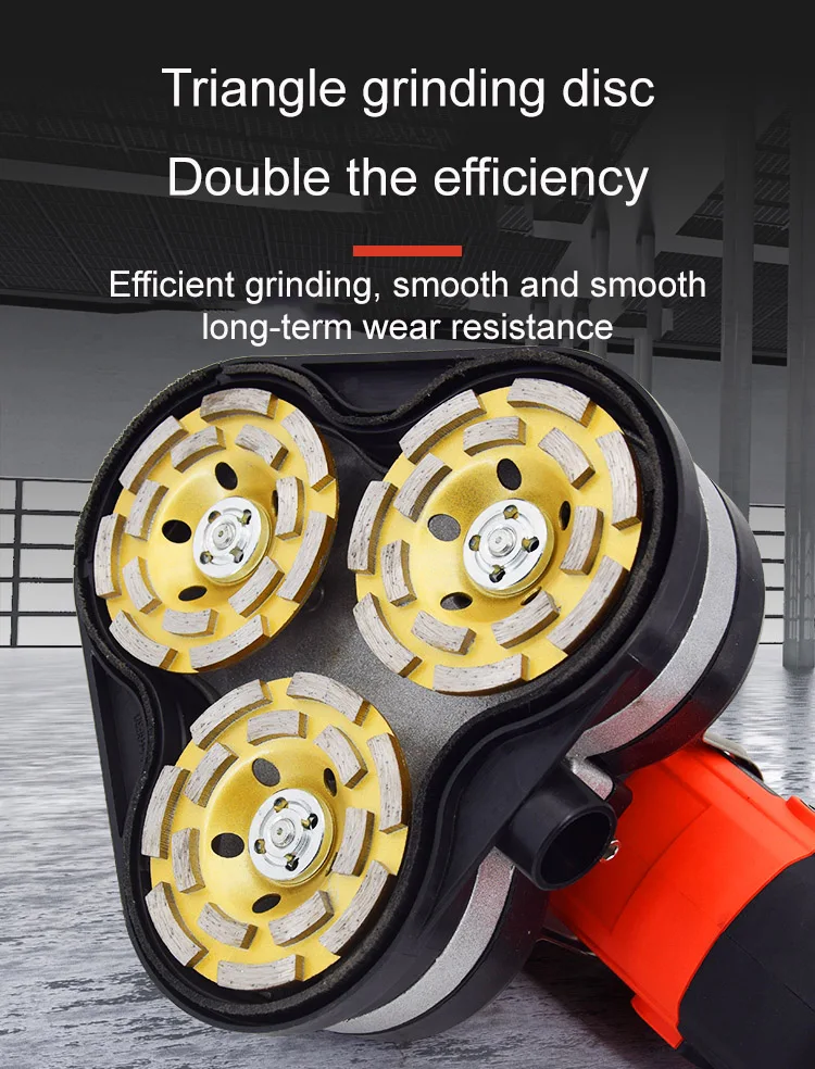 Handheld Three-Head Dust-Free Sanding Machine for Floors