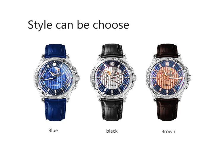 Luxury Damascus Steel Automatic Man Watch Real Crocodile Leather Strap ...