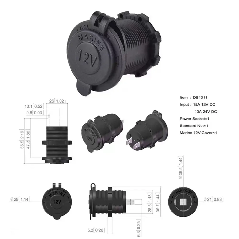 ANHEART Marine Boat RV Car Accessories - Waterproof Power Socket