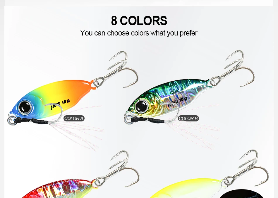 Fjord High Quality Jigs 10g 15g Metal Lure Jig With Hooks Lead Casting ...
