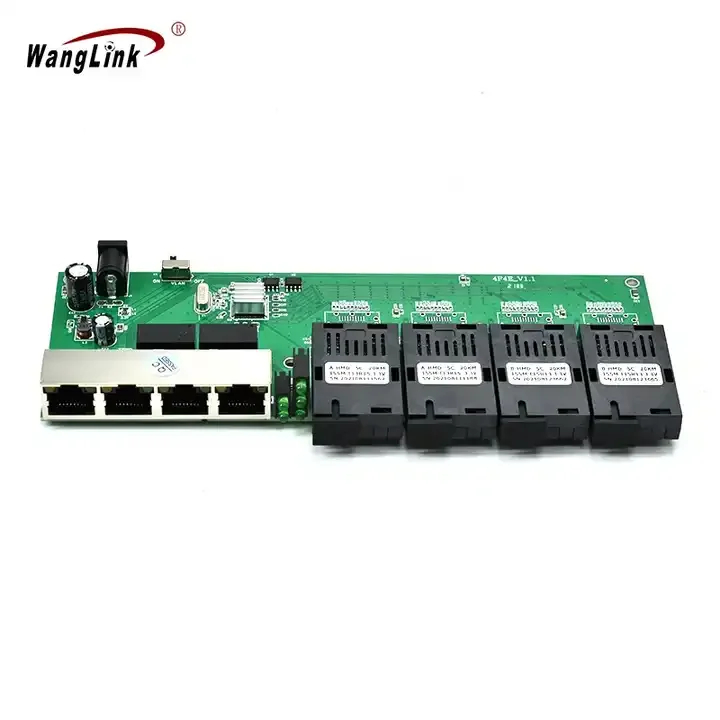 Wanglink Ethernet Fiber Switch 4f4e 10/100m 4fiber With 4rj45 Single ...