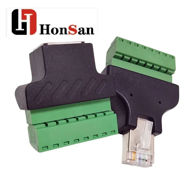 8 Pin Connector Ethernet Cable - RJ45 Female to Screw Terminal Adapter