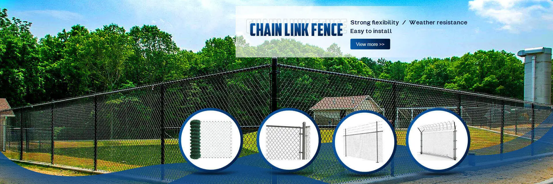 Used 9 Gauge Galvanized Cyclone PVC Coated Wire Fence