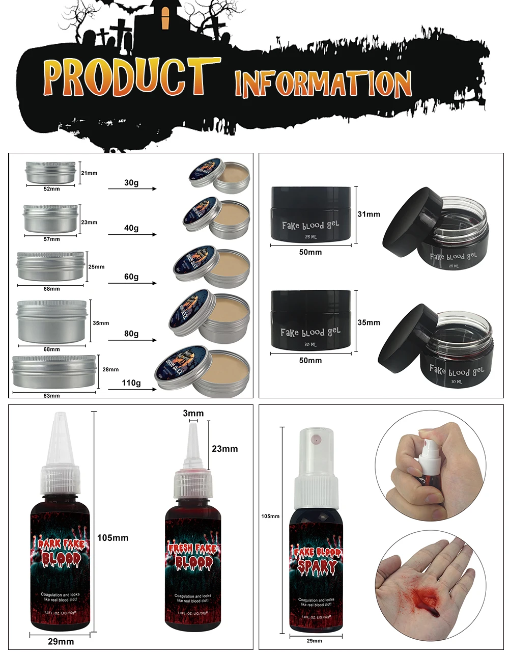 Khy Custom Wholesale Special Effect Latex Scar Wax Fake Blood ...