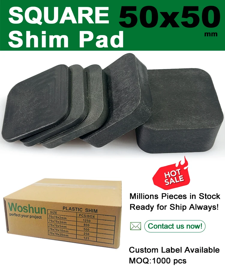 Woshun 50x50mm Plastic Shim Pads Bearing Shims Precast Concrete Accessories Plastic Packers ...