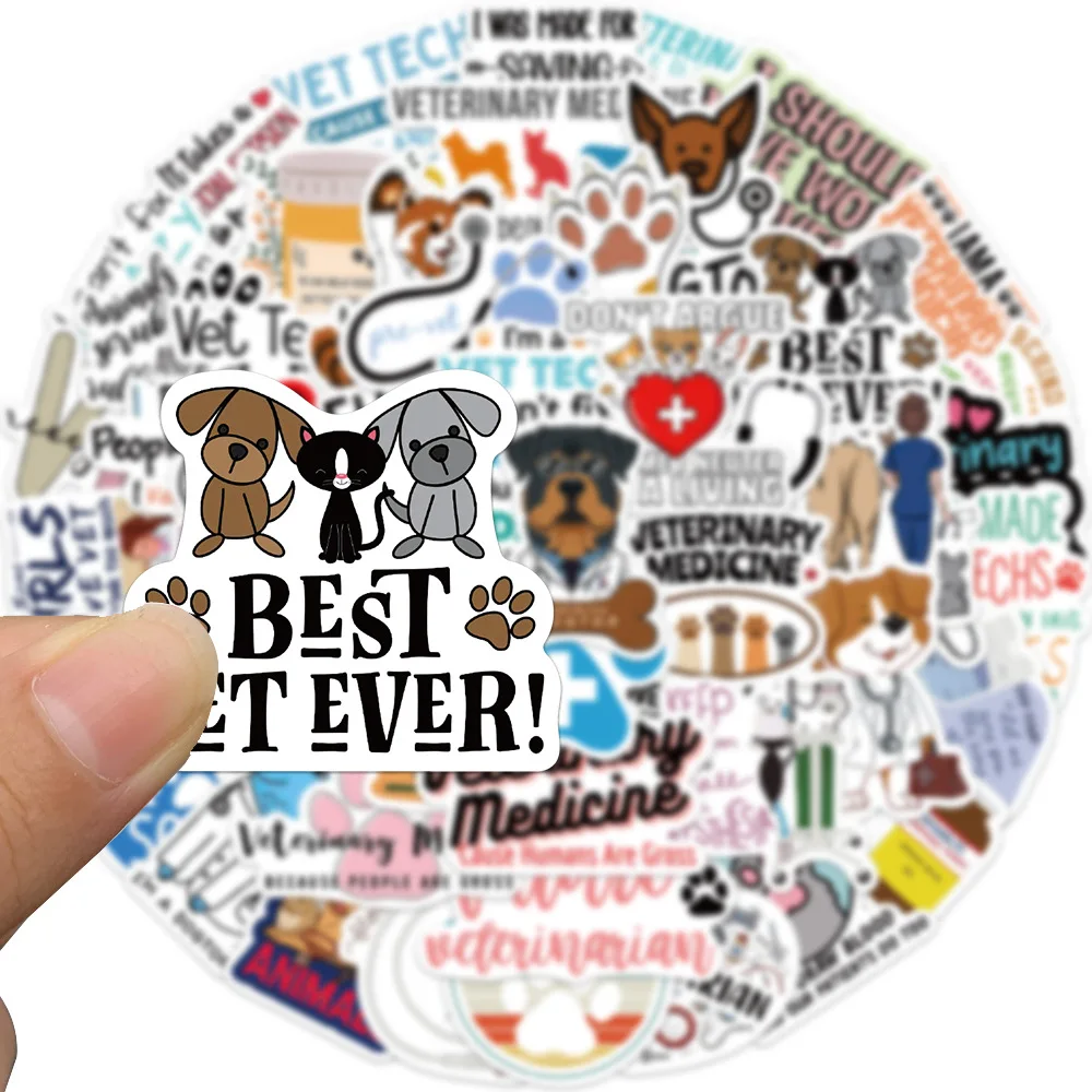 50pcs Cartoon Veterinary Animal Medicine Graffiti Stickers For Car ...