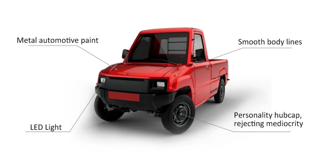 Eec Coc Mini Truck Pickman Electric Utility Car Electric Small Cargo ...