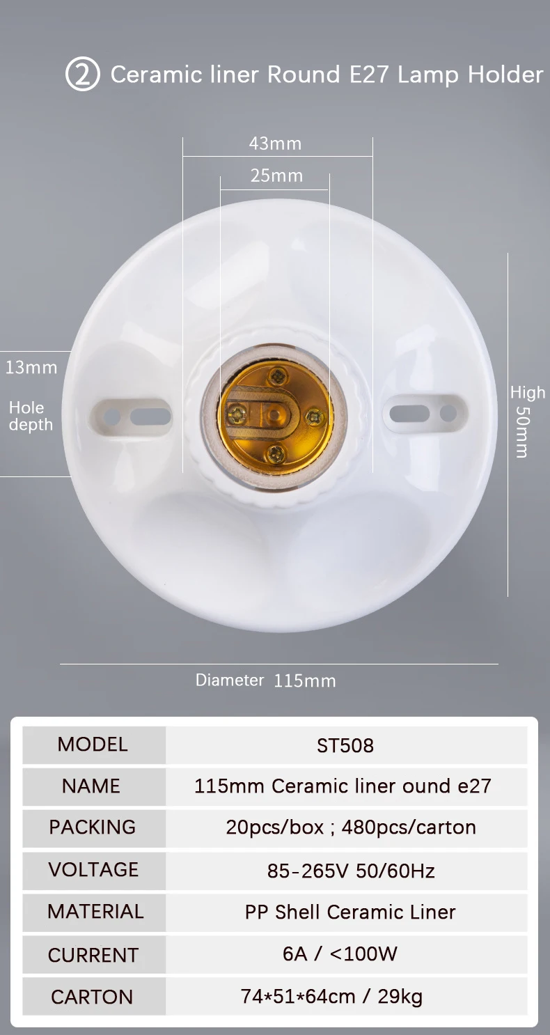 Wholesale E27 Plastic Ceramics Lamp Holder - SUNTOWN