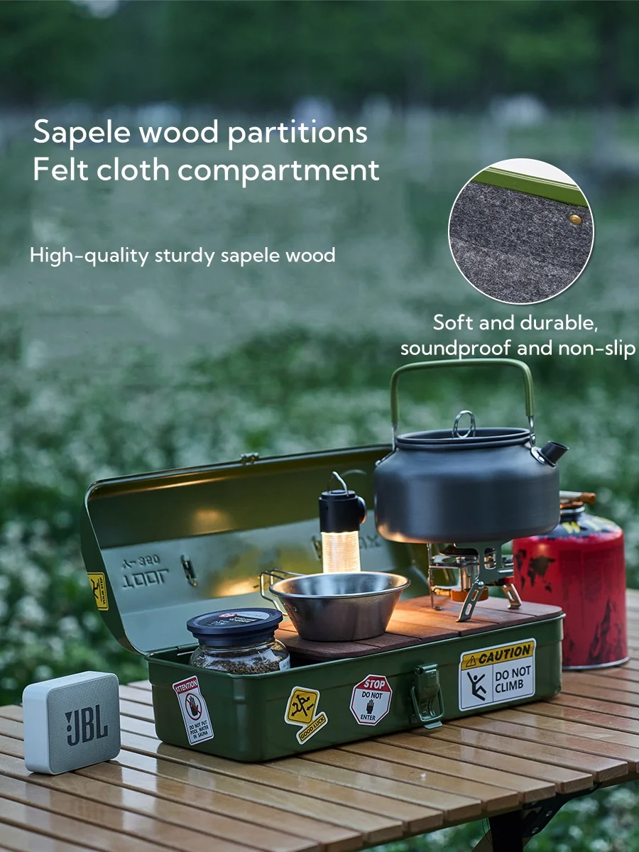 Metal Tool Storage Box, Camping Metal Storage Box, Portable Iron ...