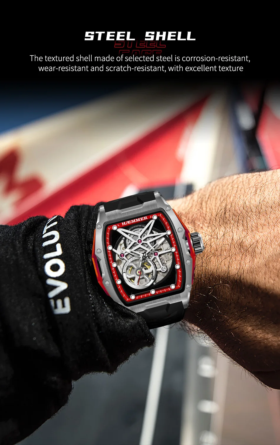 Haemmer 5032 Waterproof Skeleton Luxury Mechanical Automatic Wrist ...