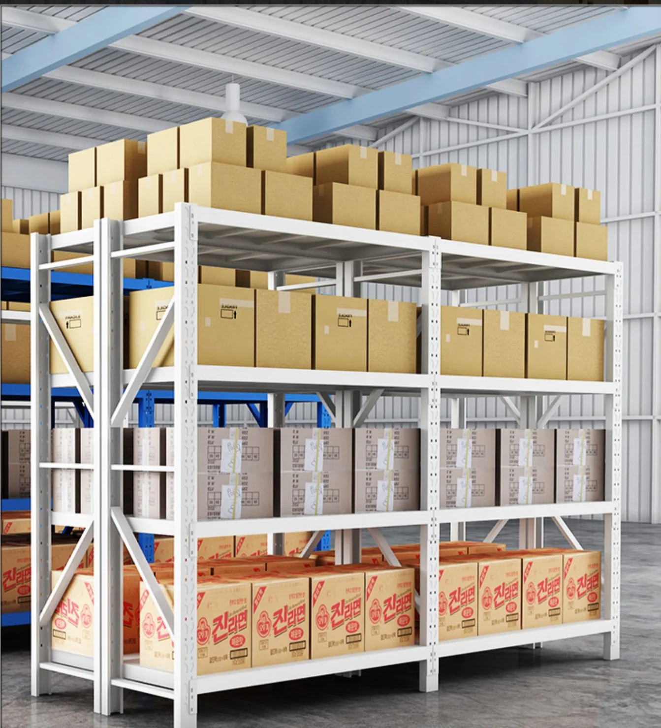 Factory Metal Boltless Stacking Rack Industrial Warehouse Storage Racks ...