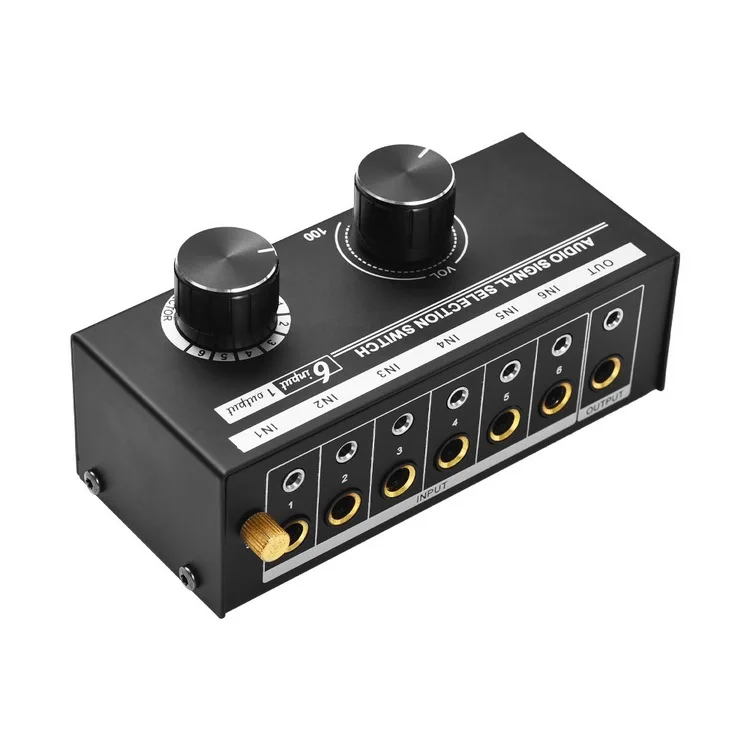 6-in-1-out Audio Signal Selector Switcher 6 Input & 1 Output Source ...