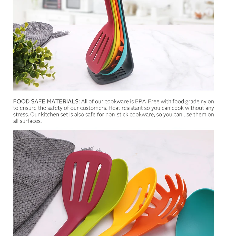 Nest Utensils Compact Stacking Kitchen Tool Set 6-piece Non Stick Nylon ...