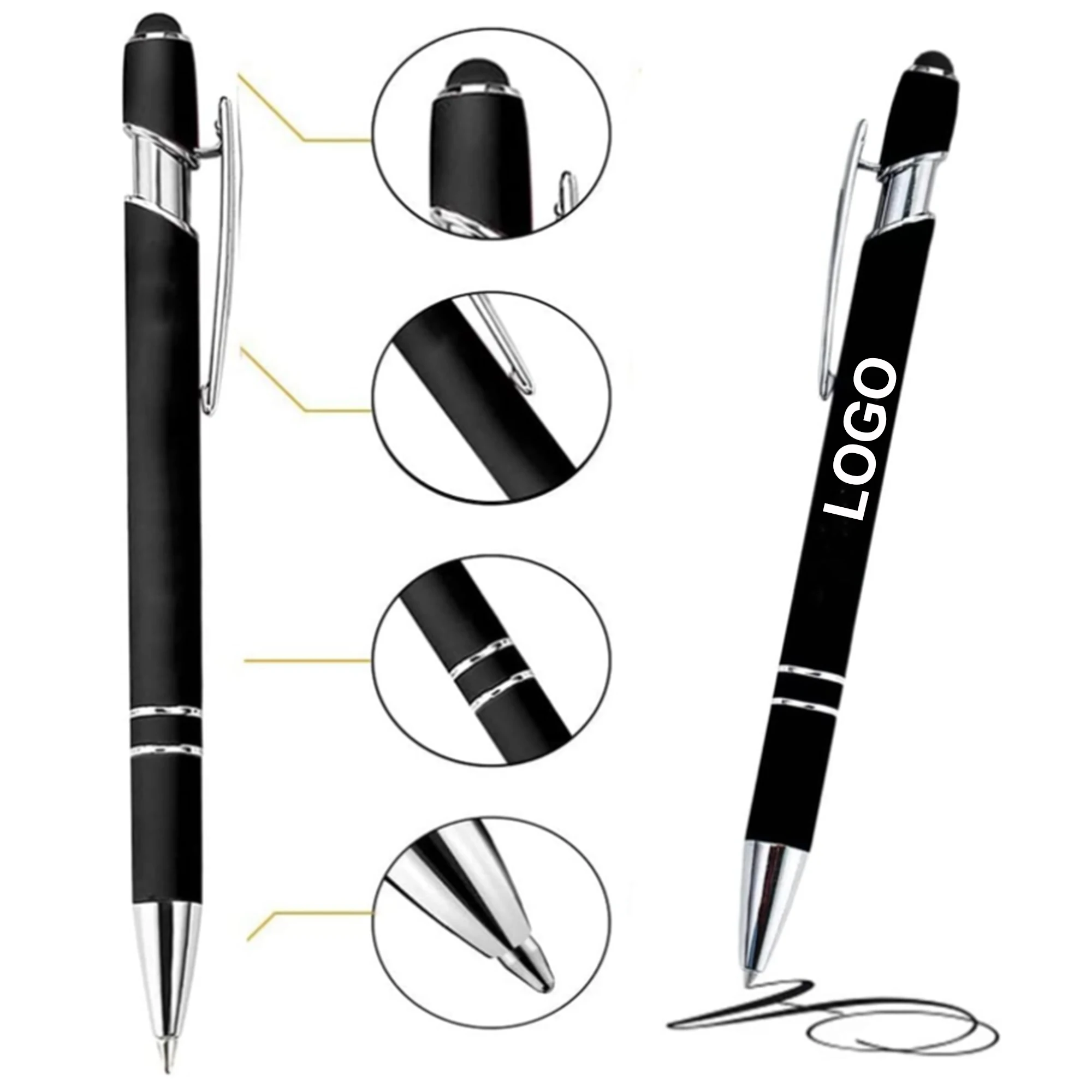 Custom Metal Ball Pen With Logo - 2 in 1 Touch Screen Stylus ...