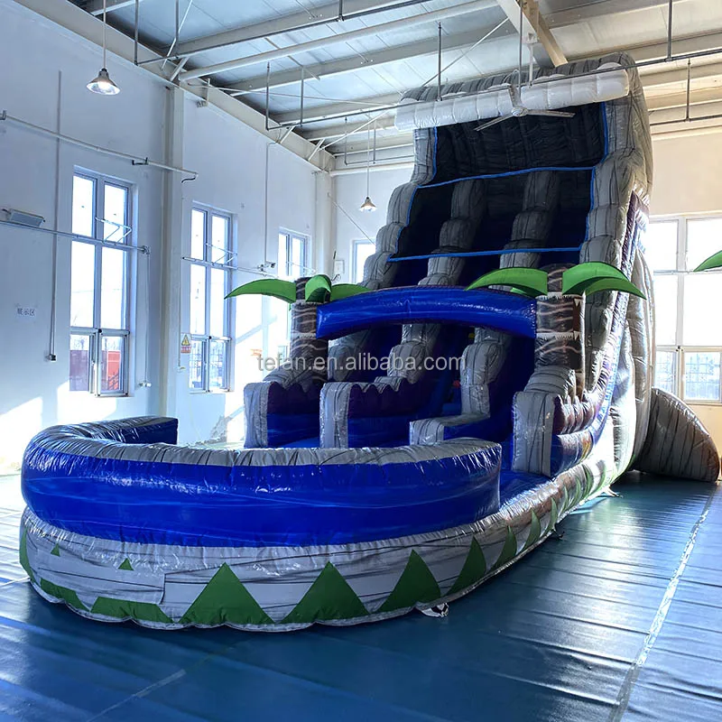 China Factory Tropical Palm Tree Slide Dual Lanes Inflatable Jungle ...