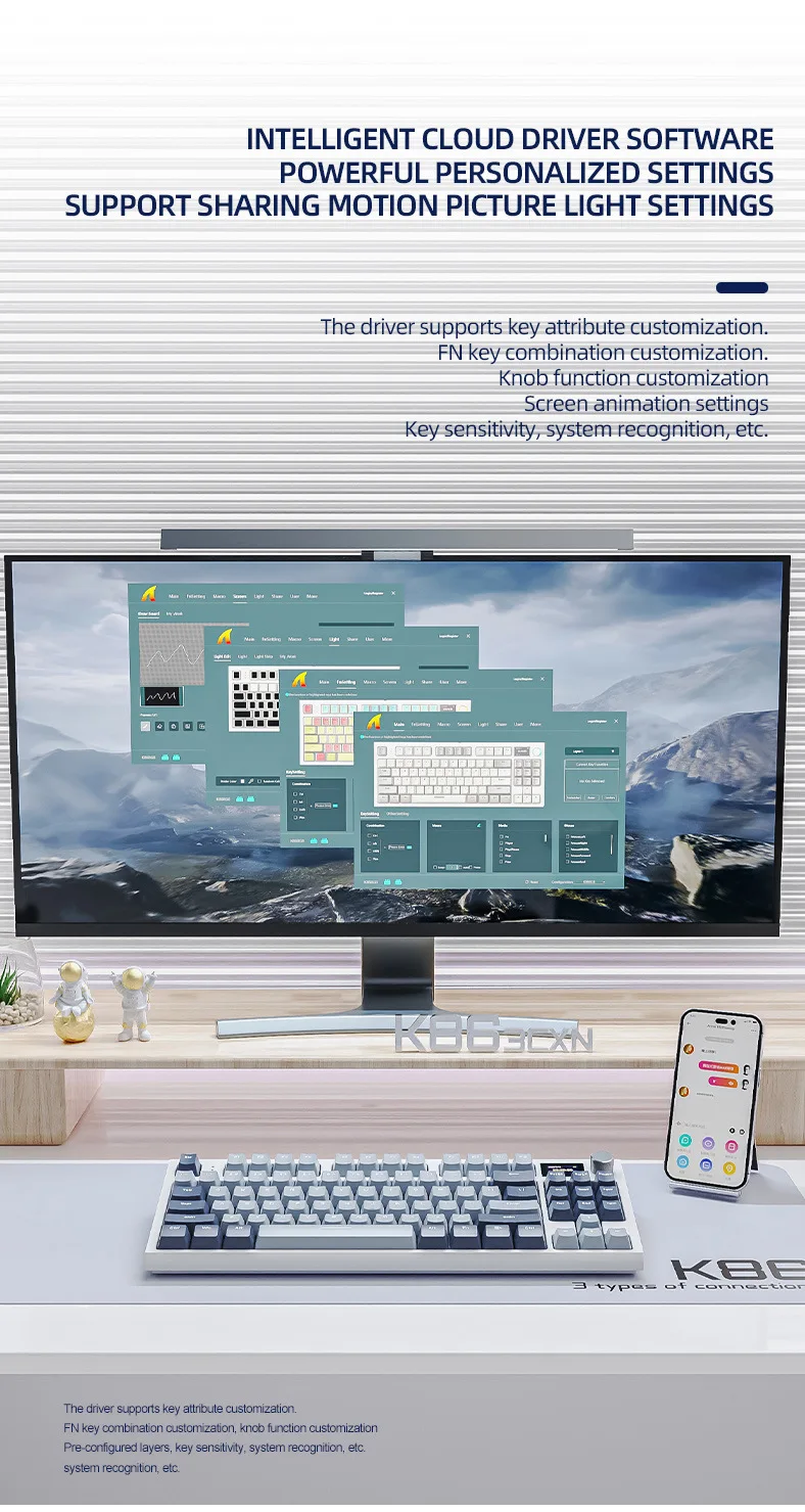 K86 Wireless Mechanical Keyboard - Multi-Key Anti-ghosting