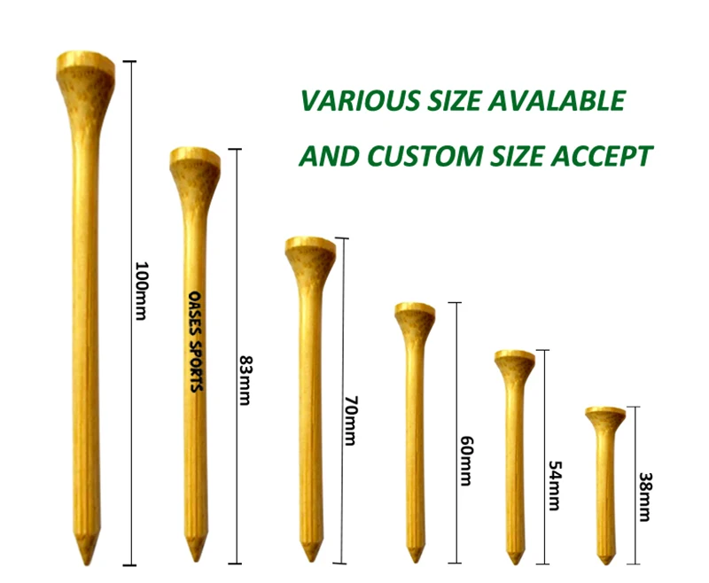 Customized Pack Imprint Wood Bamboo Golf Tee Pegs
