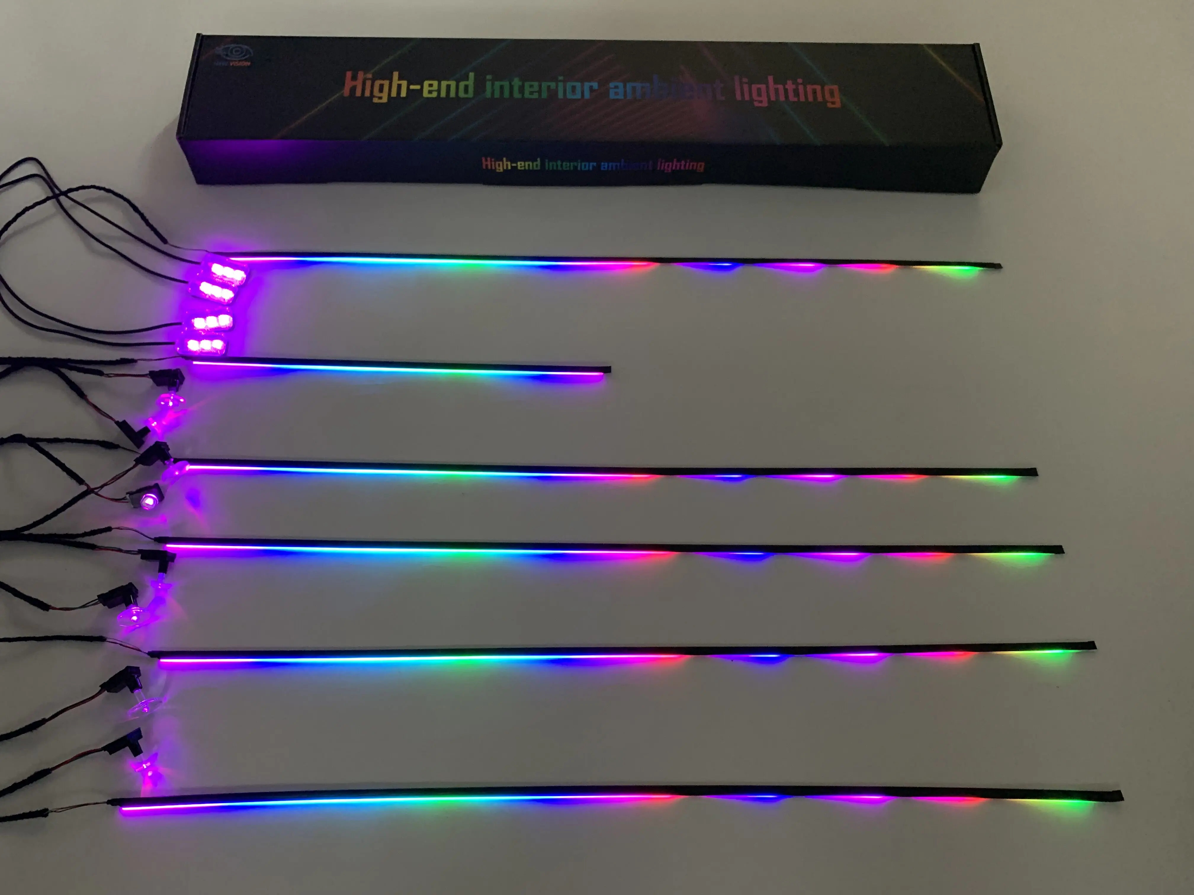 Car Atmosphere Light Flowing Color LED RGB Decorative Lights
