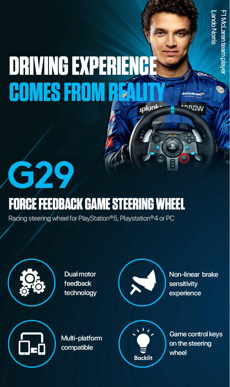 Logitech G29 Driving Force Race Wheel - Enhance Your Gaming