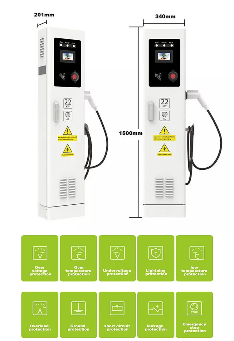 Floor-mounted Public Commercial Charging Station 7kw 11kw 22kw Ac 44kw Ev Charger Electric ...