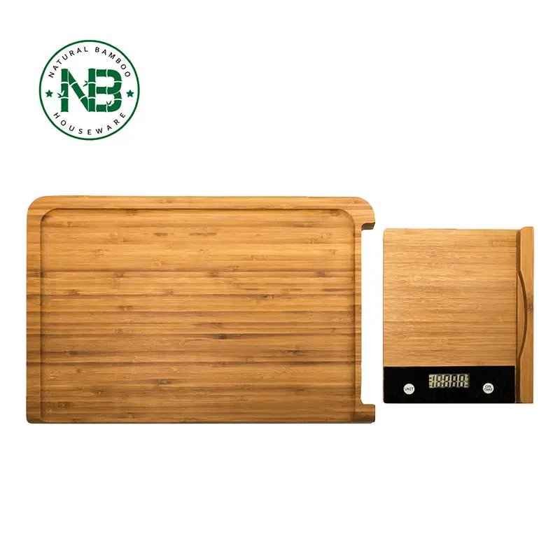 Bamboo Cutting Board with Built-in Scale - Sustainable & Versatile
