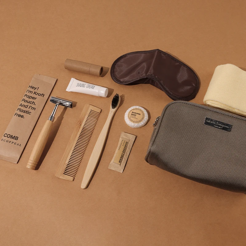 Custom Logo Eco Friendly Travel Amenities Kit - Biodegradable