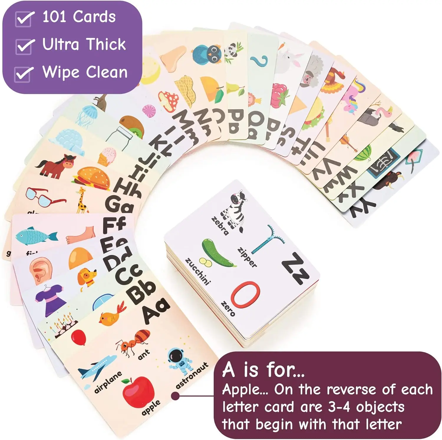 Custom Alphabet ABC Flash Cards for Toddlers - Uppercase & Lowercase