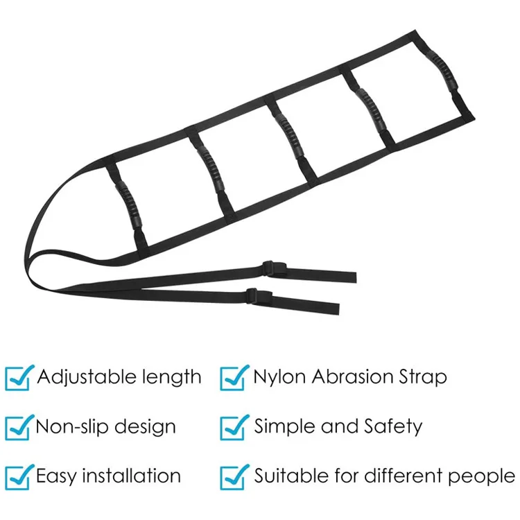 Pull Up Sit Up Bed Rope Ladder Assist Strap Belt Helper With 5 Hand ...