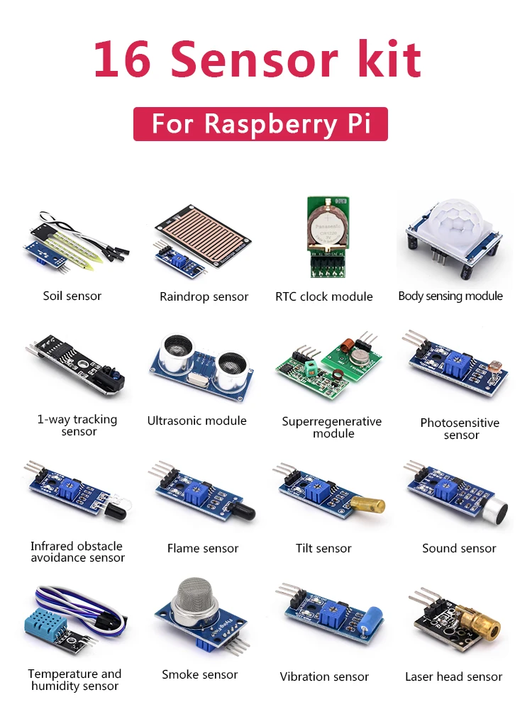 16 Kinds of Sensor Kit - Ideal for Raspberry Pi & Arduino