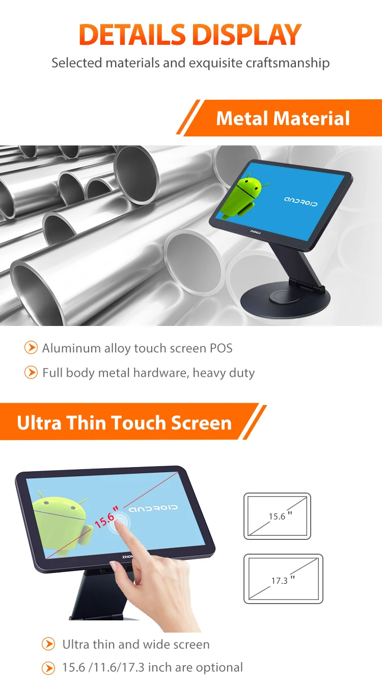 Zhongji Hot Sale Pos System 15.6 Inch Android Pos Terminal Touch Screen ...