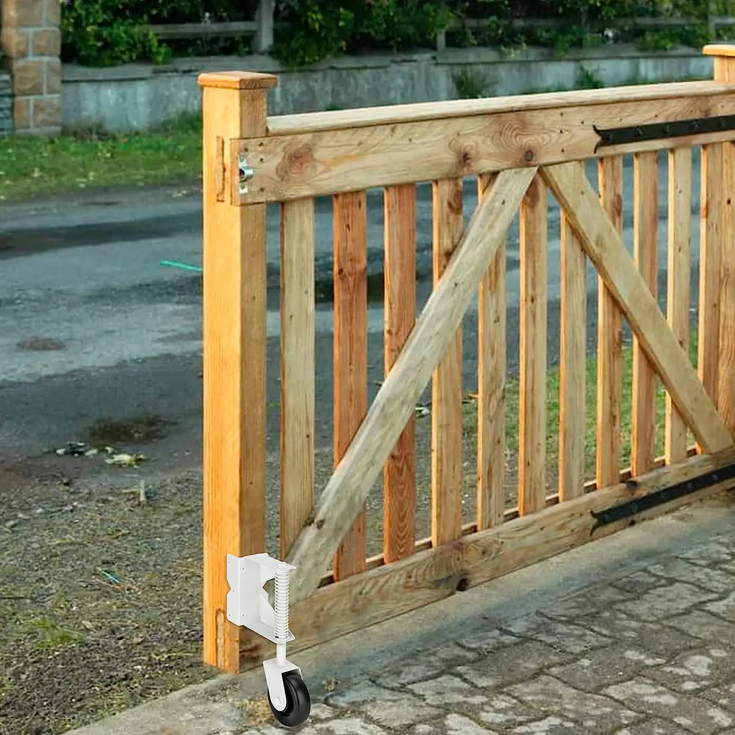 Customized Spring Loaded Gate Wheel Or Gate Fence Support For Wooden ...