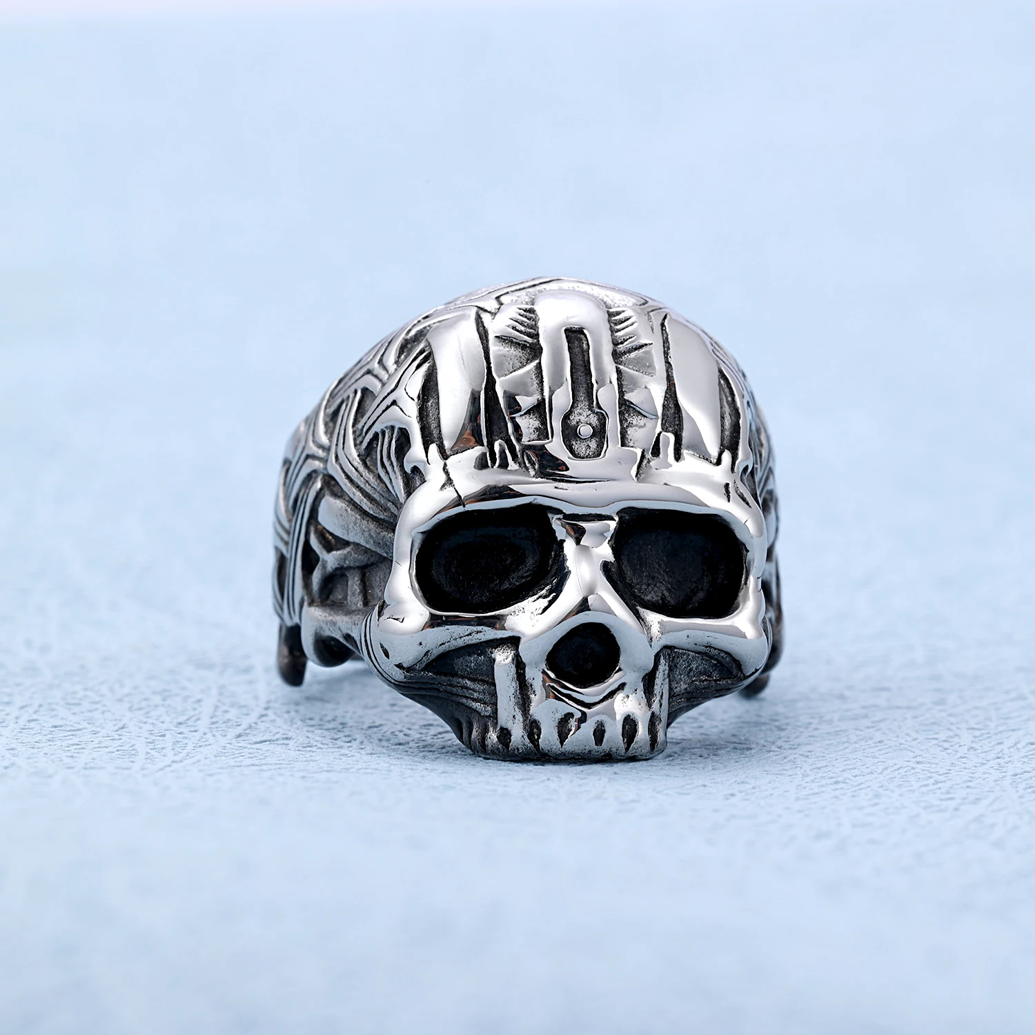 Men's Skull Ring - Punk Biker Jewelry in Stainless Steel