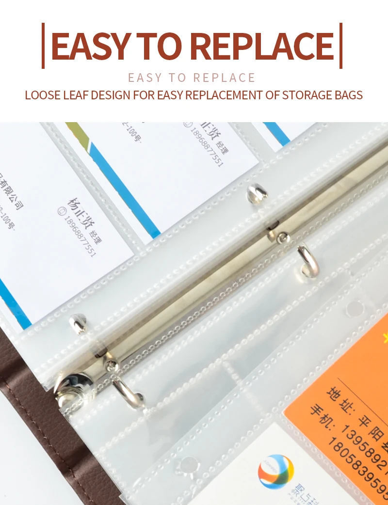 Multiple Sizes Folder Waterproof Pu Outer Skintransparent Loose-leaf ...