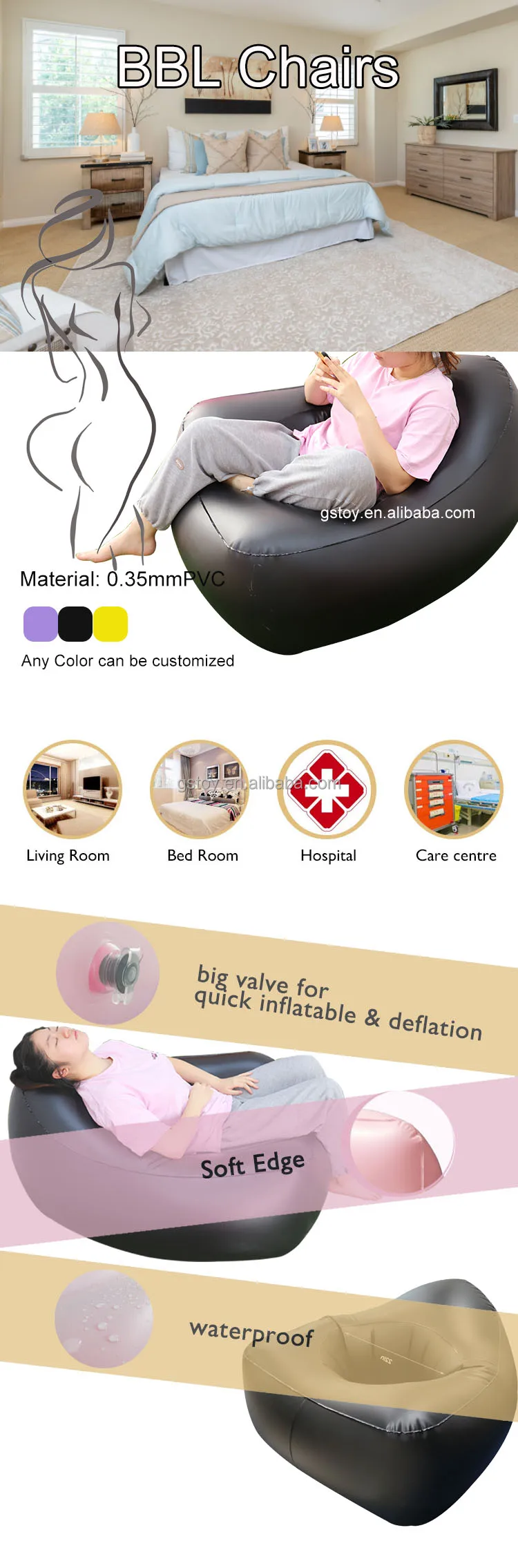 Buttock Recovery Relax Living Room Sofas Inflatable Bbl Chair - Buy Bbl ...