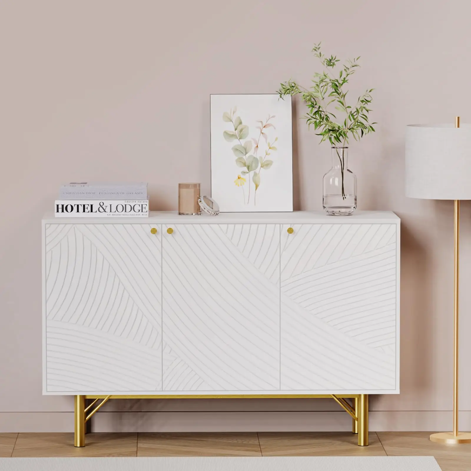 Modern Freestanding Self-service Cabinets Black Side Panels And Hallway ...