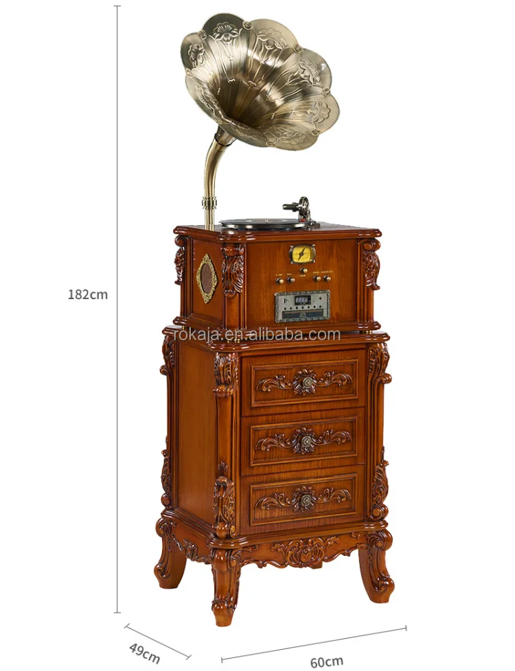 European High-End Antique Gramophone Turntable Wireless CD Solid Wooden ...