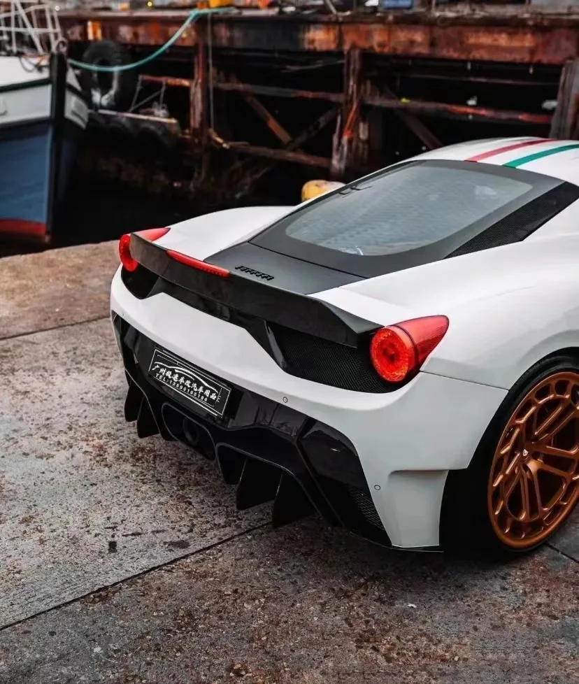 Vost Style Carbon Fiber Front Bumpers Rear Spoiler Body Kit For Ferarri ...