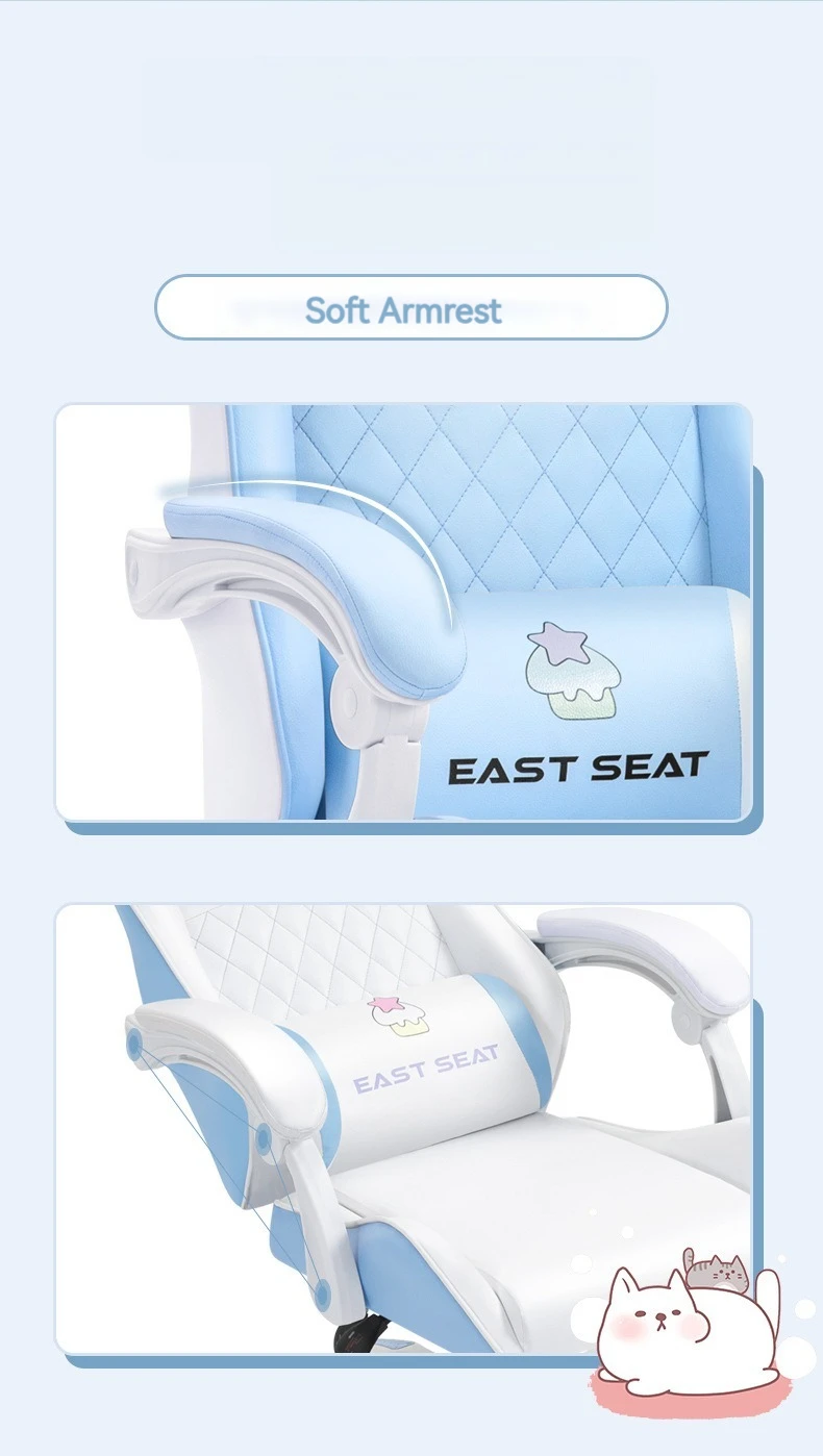 High Quality Custom Anime Leather Ergonomic Recliner Cute Blue Pink ...