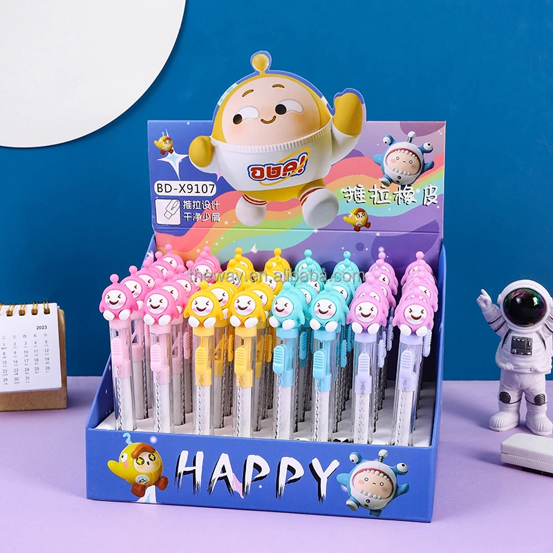 Cute Rabbit Bear Lovely Pencil Eraser Push-pull Rubber Eraser Sliding ...