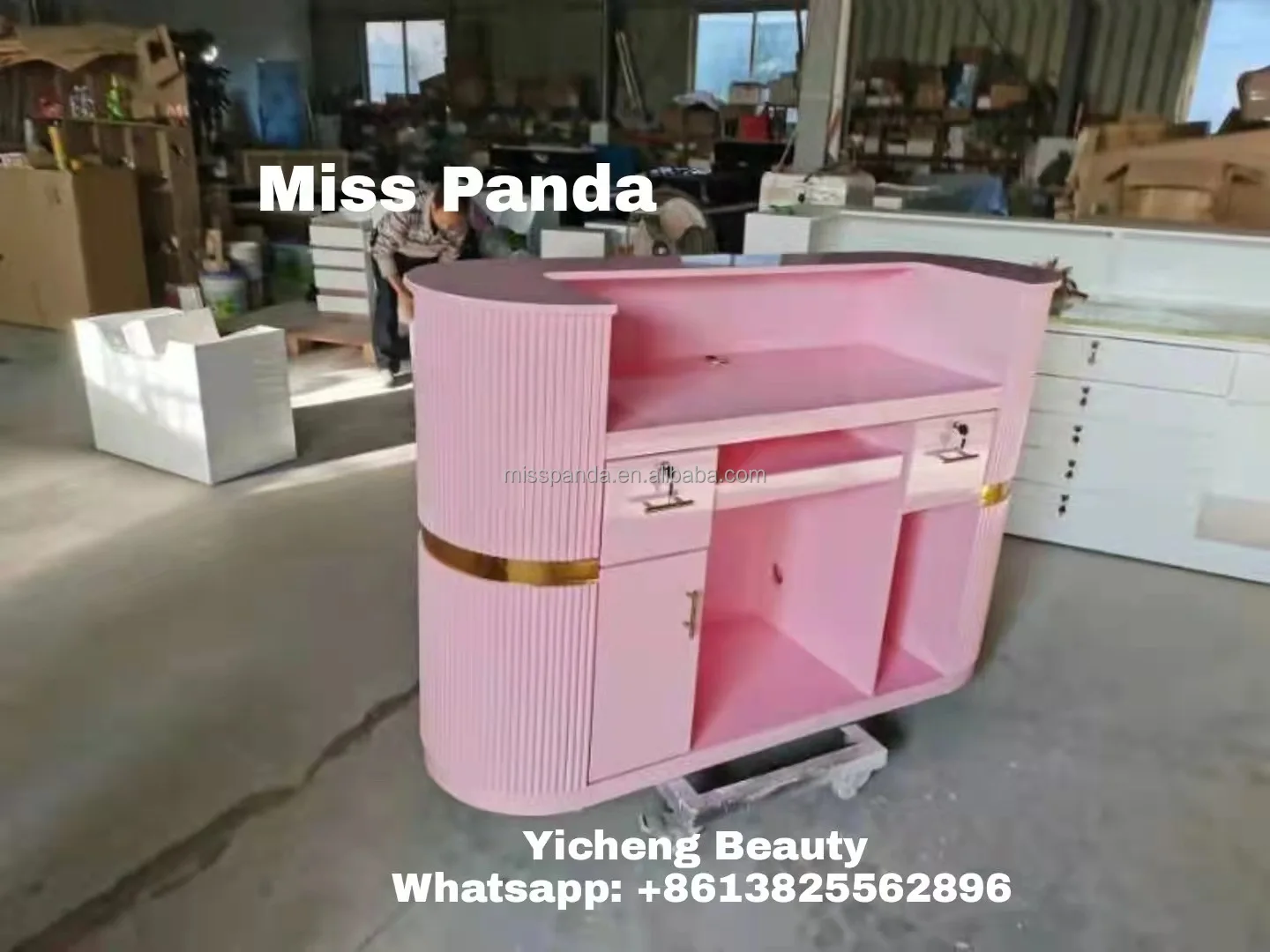 Custom Logo Cashier Reception Desk - Durable & Stylish