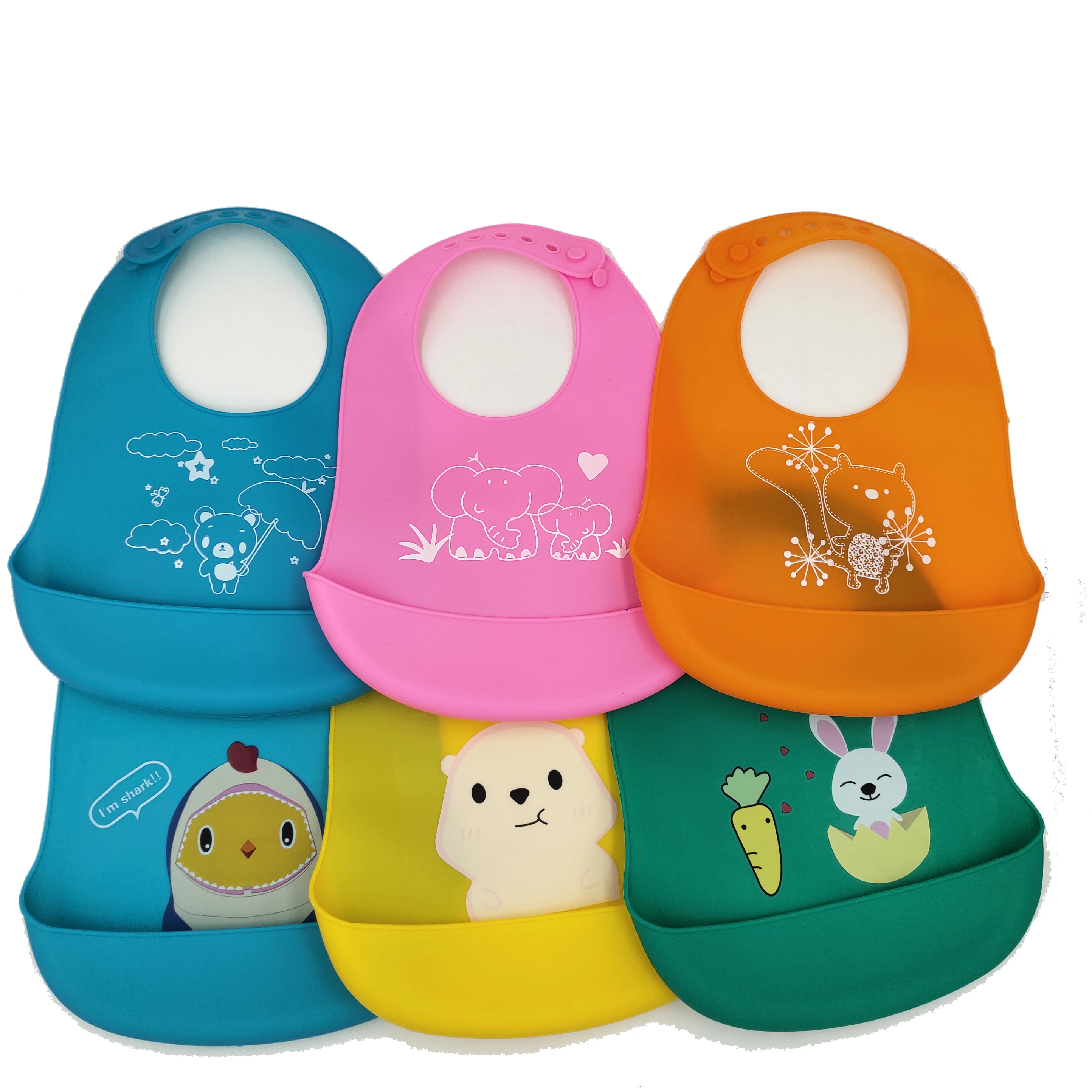 2023 Popular Promotional Custom Adjustable Cartoon Silicone Feeding ...